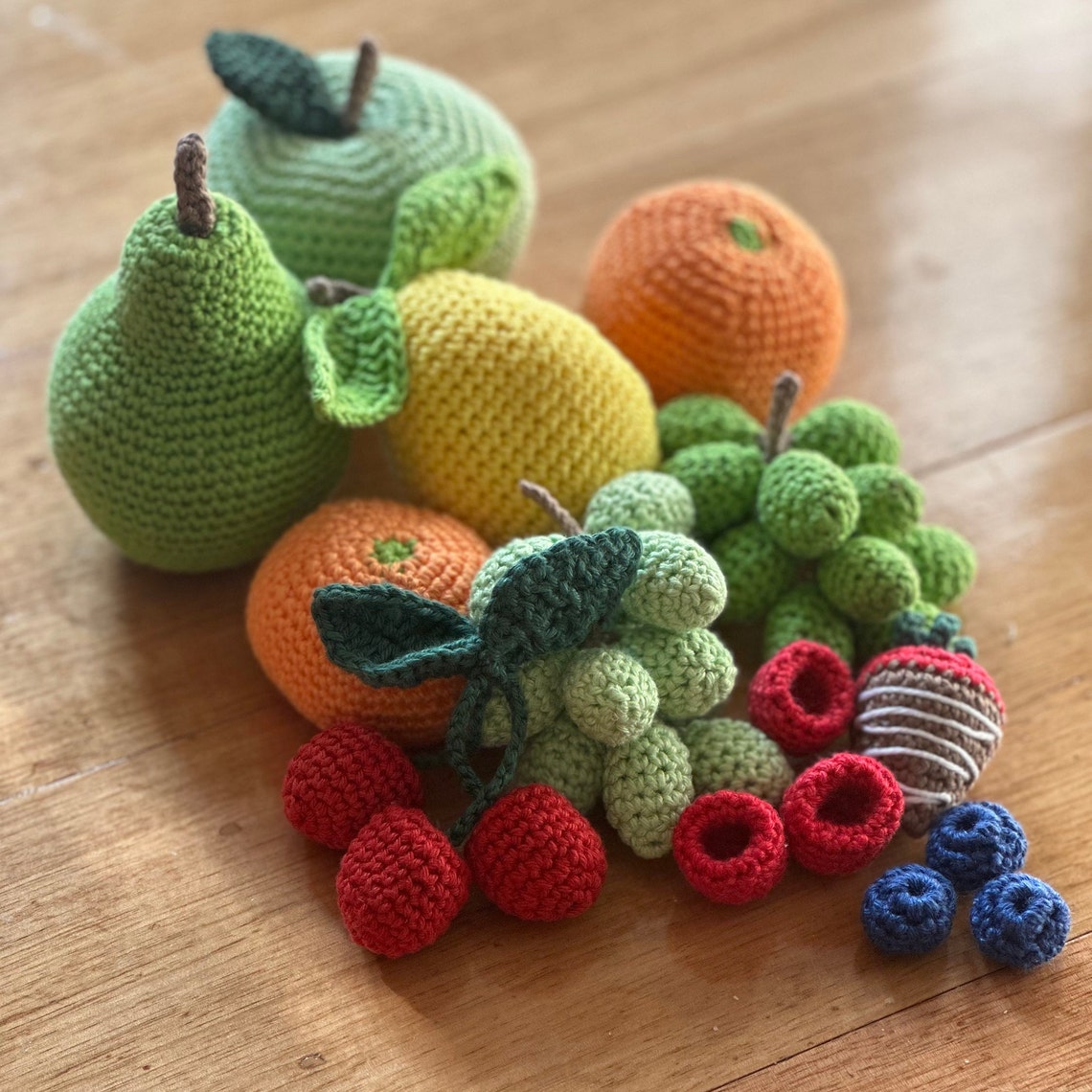 12x Fruit Crochet Pattern Bundle PDF - Pear Play Food - **pattern Only** Play Kitchen Amigurumi ...