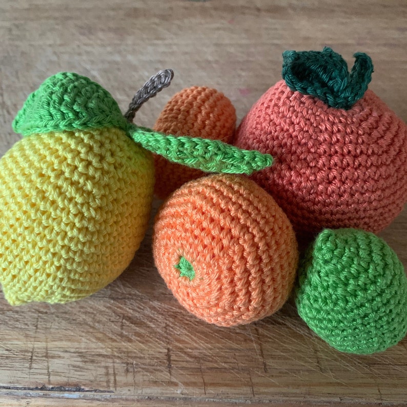 12x Fruit Crochet Pattern Bundle PDF - Pear Play Food - **pattern Only** Play Kitchen Amigurumi ...
