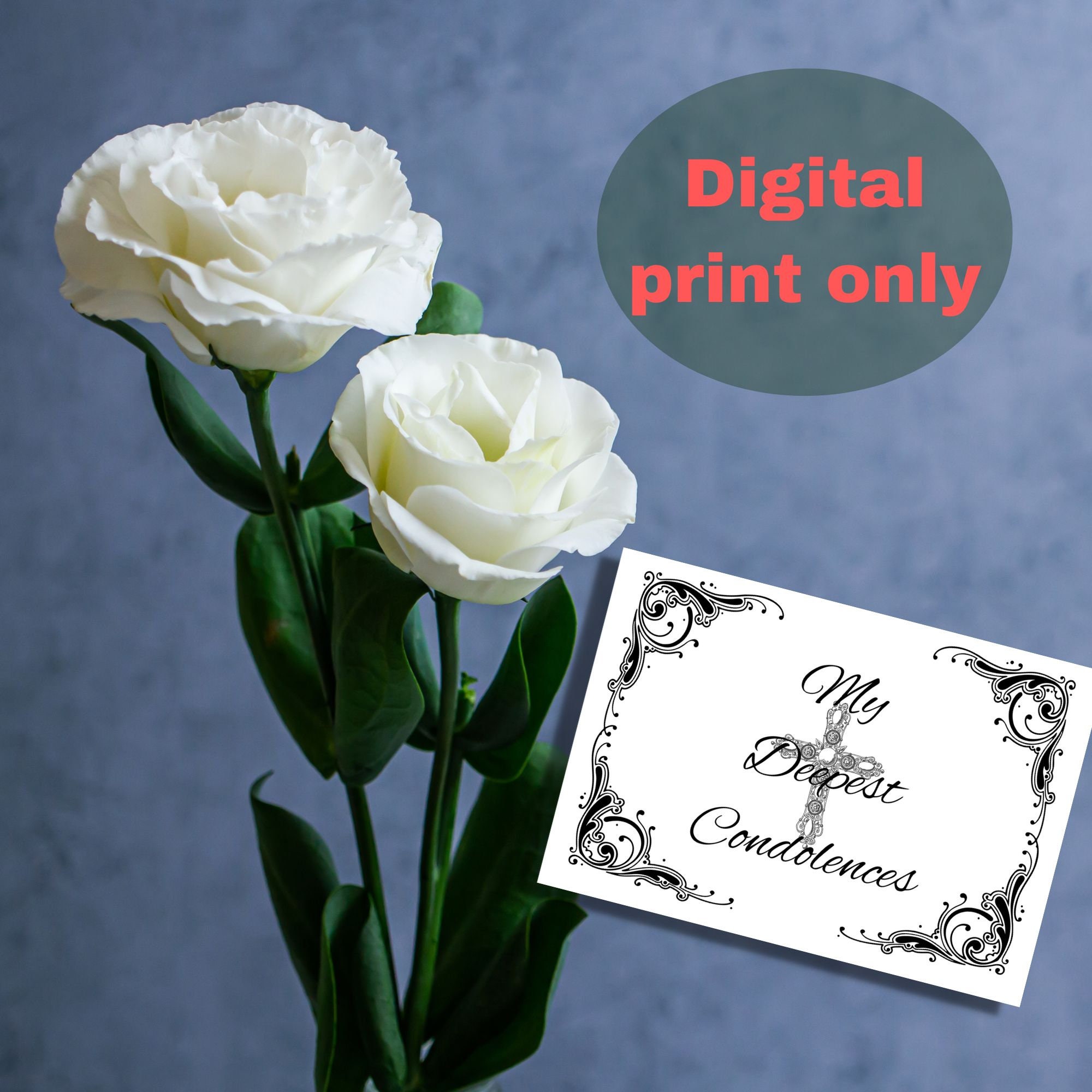 Condolence Digital Printable Card, Bereavement Digital Card, Mourning ...