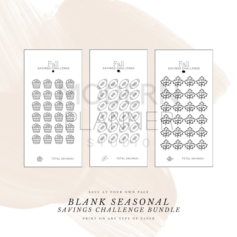 Seasonal Savings Challenge Bundle | Printable | Fits A5 & A6 Planner ...