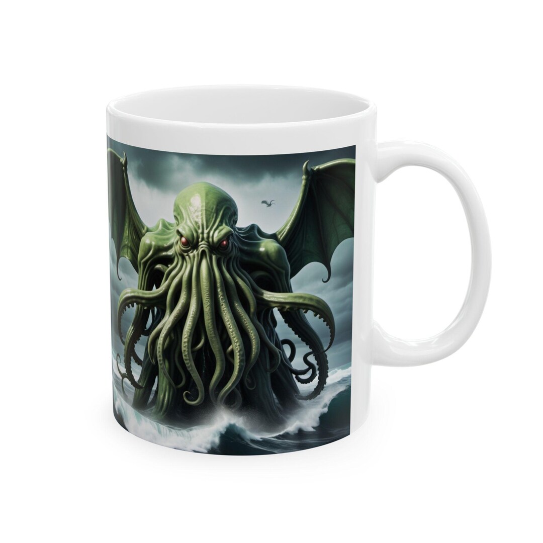 Cthulhu Mug, Lovecraft Gift, Mythical Creature Cup, Unique Octopus ...