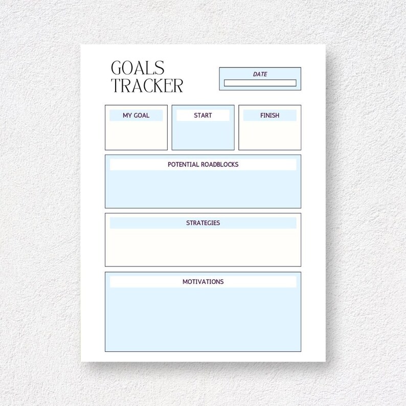 Goal Planner, Goal Setting Tracker, Goal Planning Journal, Printable ...
