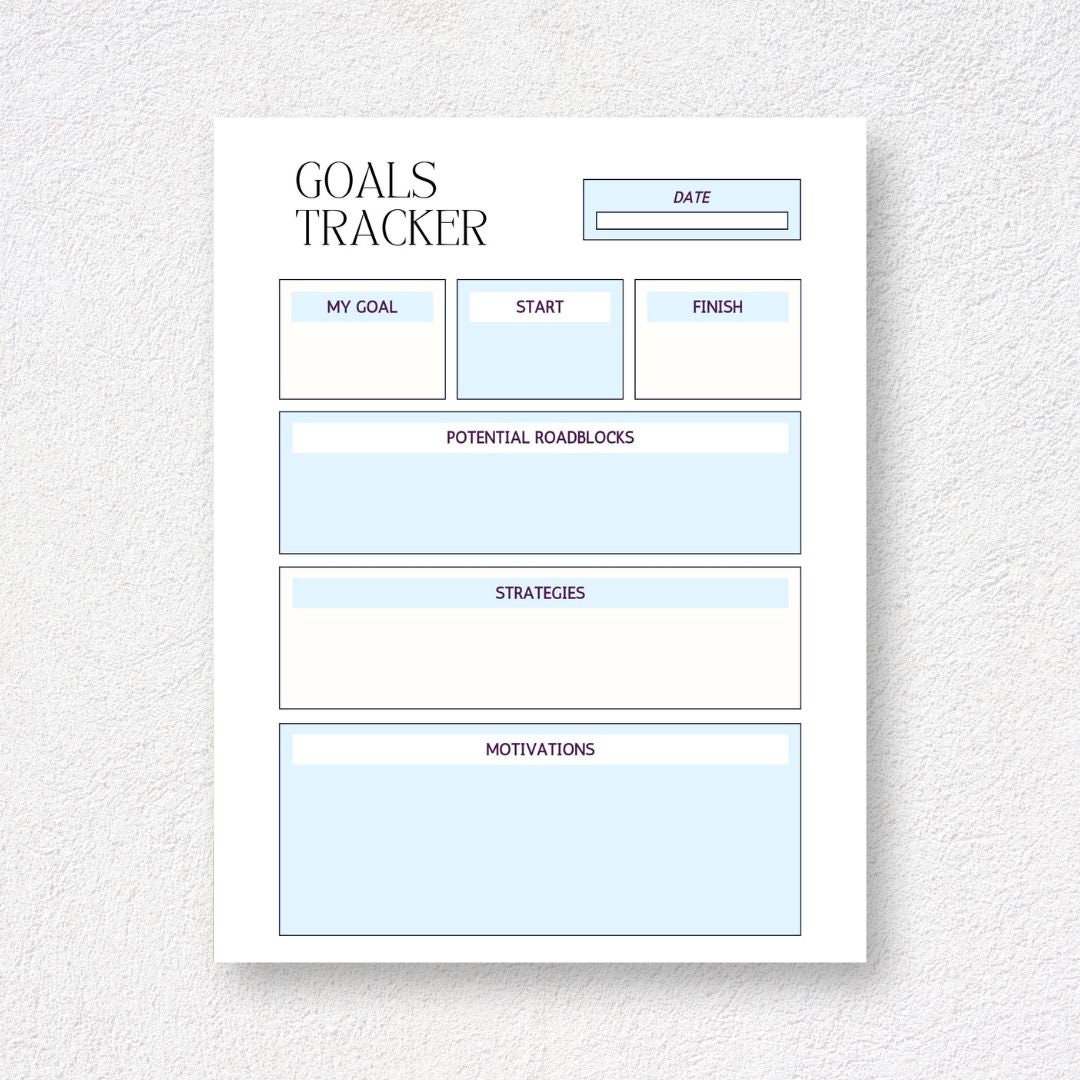 Goal Planner, Goal Setting Tracker, Goal Planning Journal, Printable ...