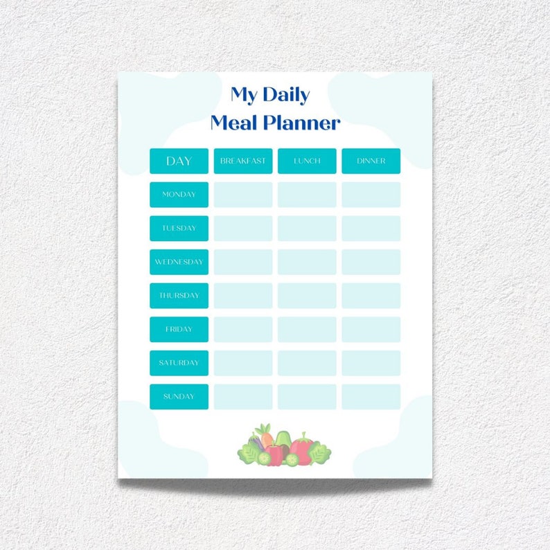Daily & Weekly Meal Planner, Goal Setting (digital Download) - Etsy