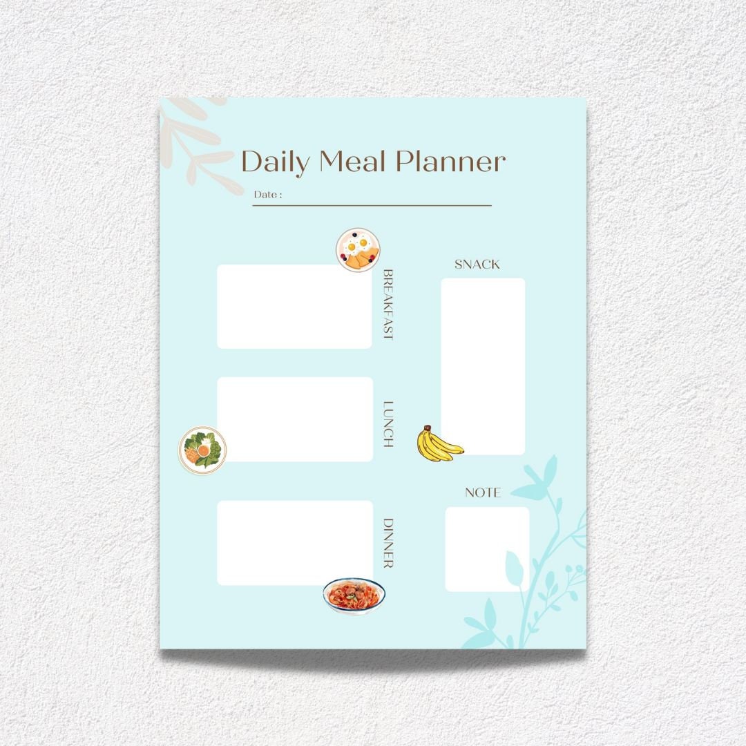 Daily Meal Planner Weekly Meal Planner Printable Meal Digital Planner ...