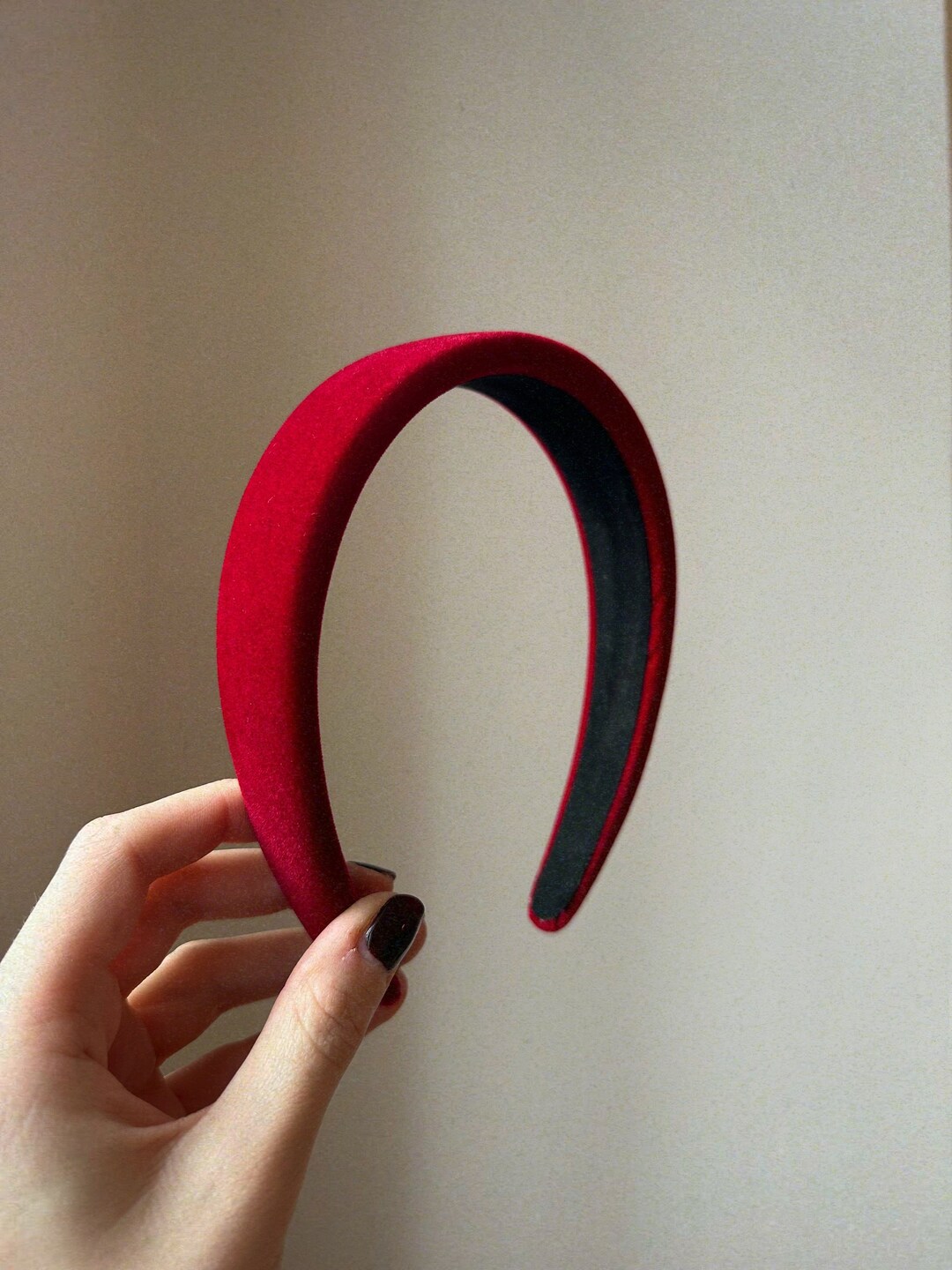 Elegant Velvet Headband Simple Dark Red Headband Discreet Accessory ...