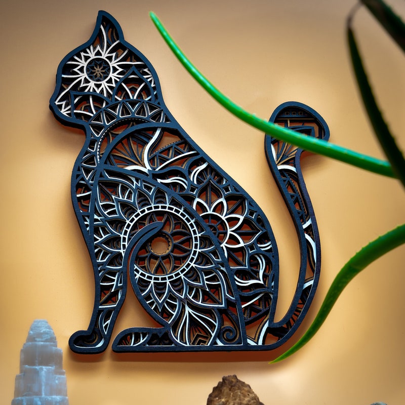 Mandala Design Cat - Etsy UK