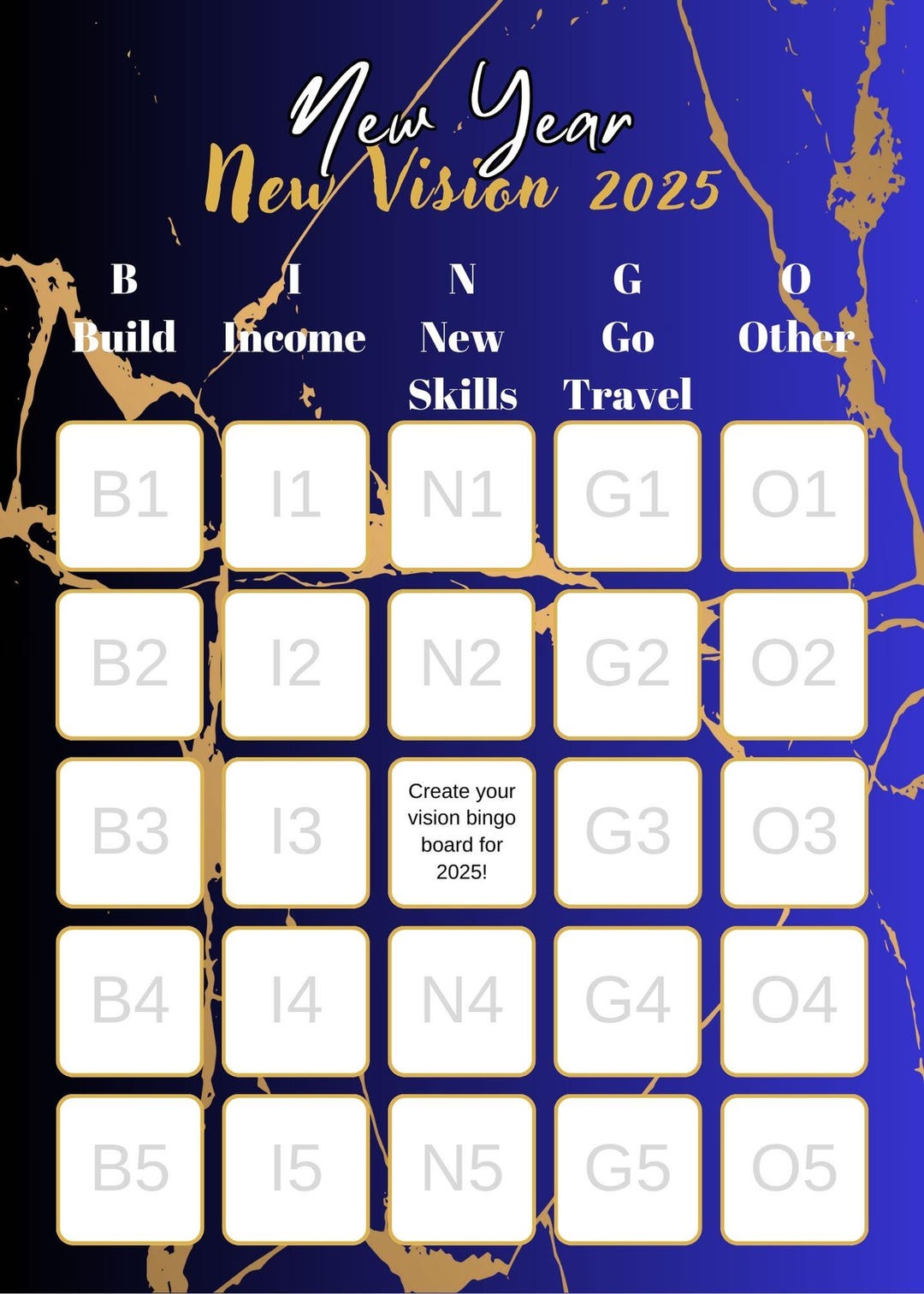 Vision Bingo Board 2025 - Etsy