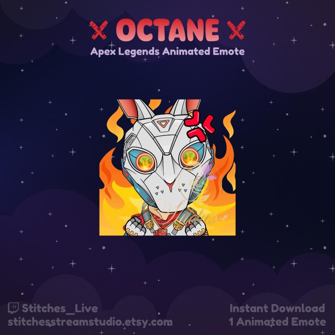 Apex Legends Octane Lucky Rabbit Rage Flames Animated Twitch Emote ...