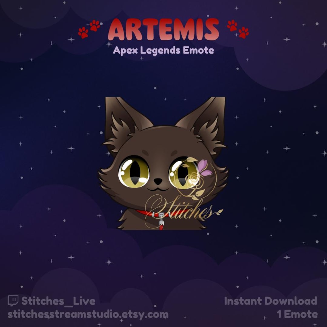 Apex Legends Artemis Kitty Twitch Emote | Streamer, Streaming Assets, Gaming, Emoji, Chibi ...