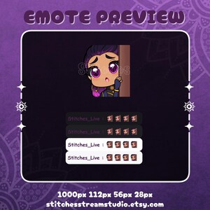 Valorant Reyna Chibi Wall Lurk Pre-made Emote, Reyna Emote, Twitch Chat ...