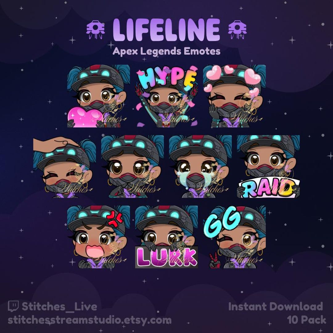 Apex Legends Lifeline Mischief Medic Twitch Emote Pack | Streamer ...