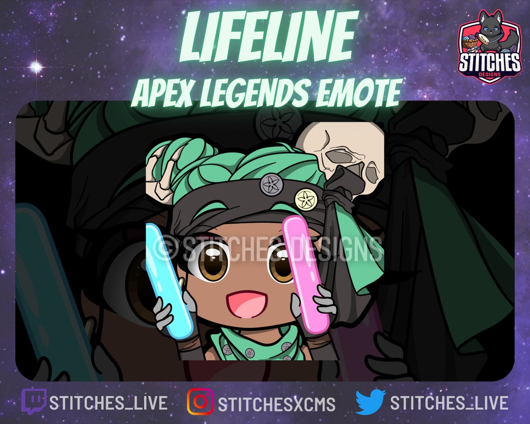 Lifeline Animated Pirate Queen Rave Glow Sticks Emote Apex - Etsy