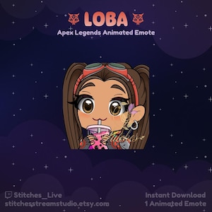 Apex Legends Loba Cherry Bomb Sip Animated Twitch Emote | Streamer ...