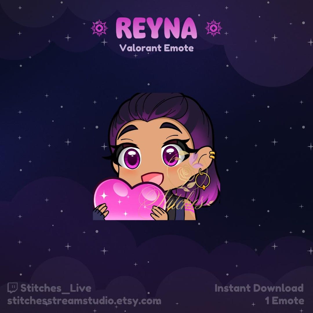 Valorant Reyna Heart Twitch Emote | Streamer, Streaming Assets, Gaming ...