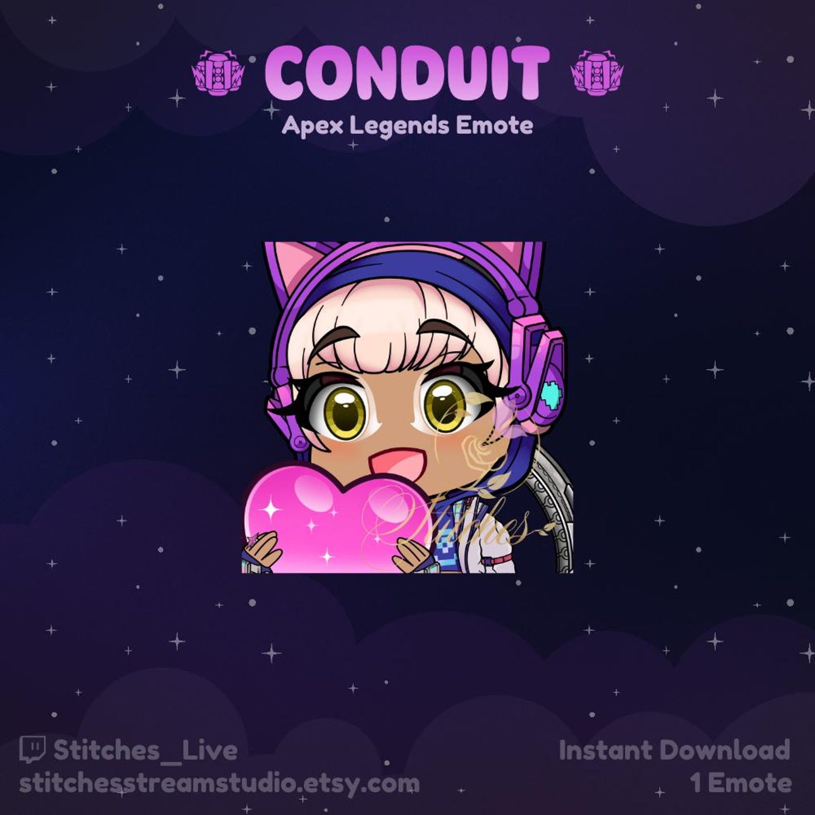 Apex Legends Conduit Player One Heart Twitch Emote | Streamer ...