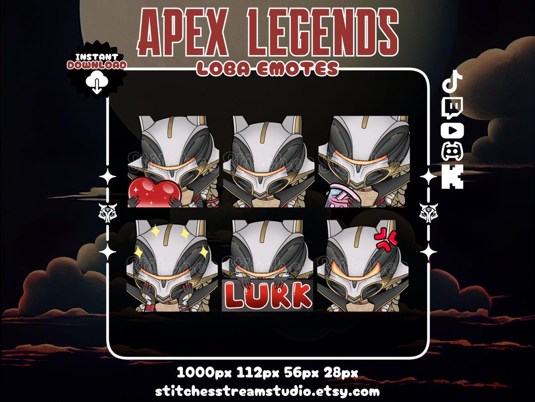 Apex Legends Loba Lycanthrope Chibi Pre-made Emote Pack Loba Prestige ...