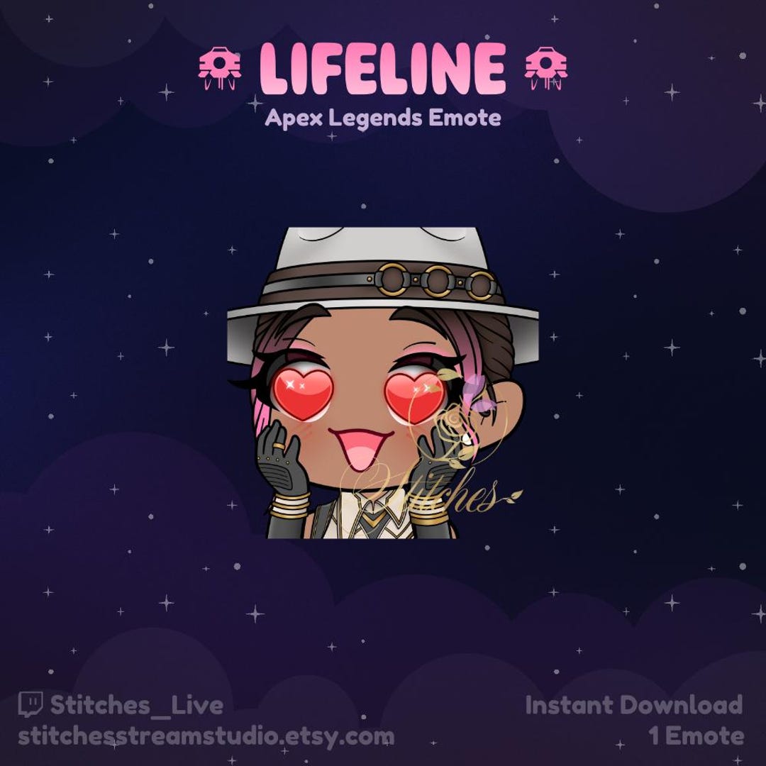 Apex Legends Lifeline Queenpin Heart Eyes Twitch Emote | Streamer ...