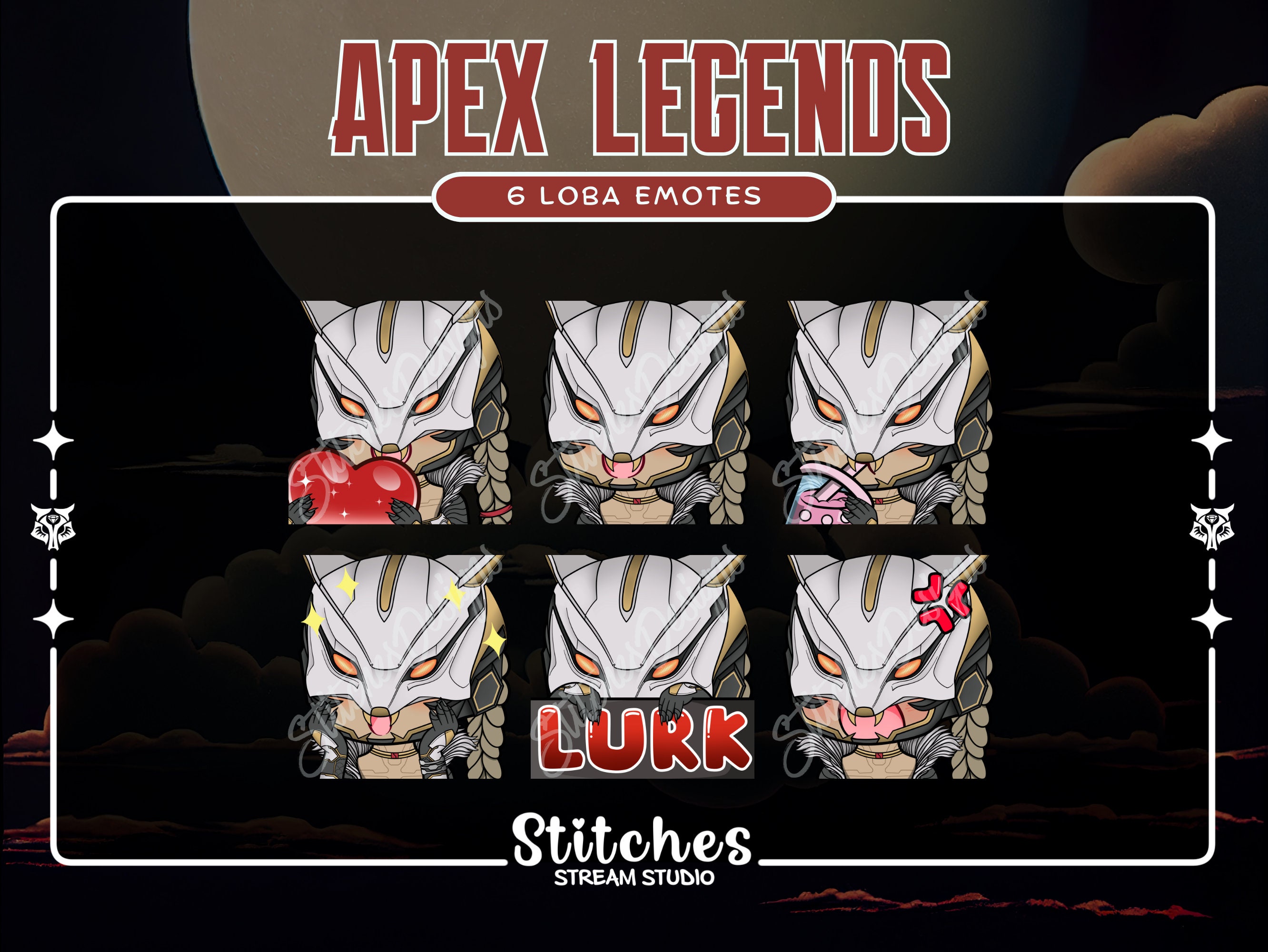 Apex Legends Loba Lycanthrope Chibi Pre-made Emote Pack Loba Prestige ...