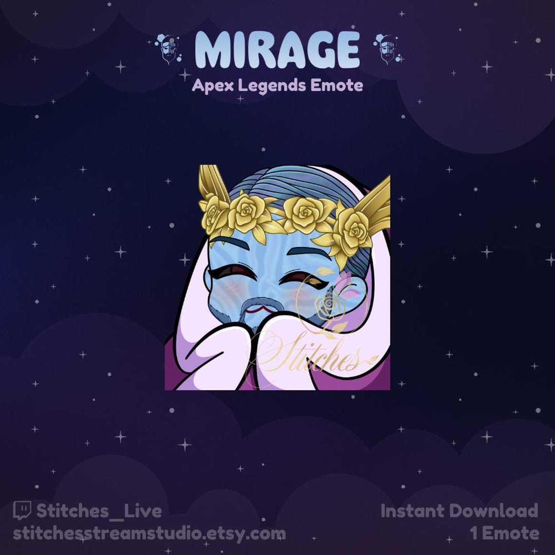 Apex Legends Mirage Adonis Tier 2 Comfy Twitch Emote | Streaming Assets ...
