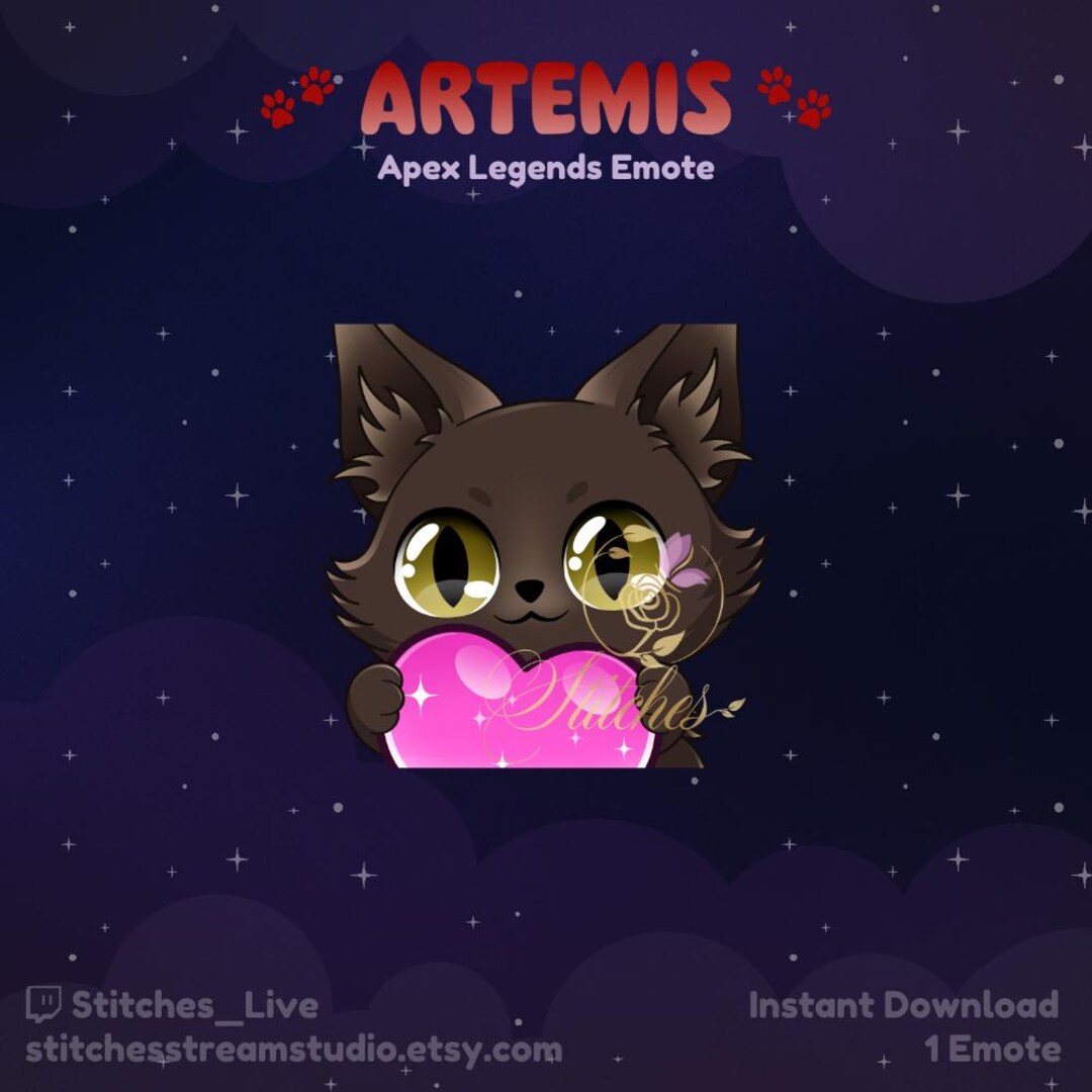 Apex Legends Artemis Kitty Heart Twitch Emote | Streamer, Streaming ...