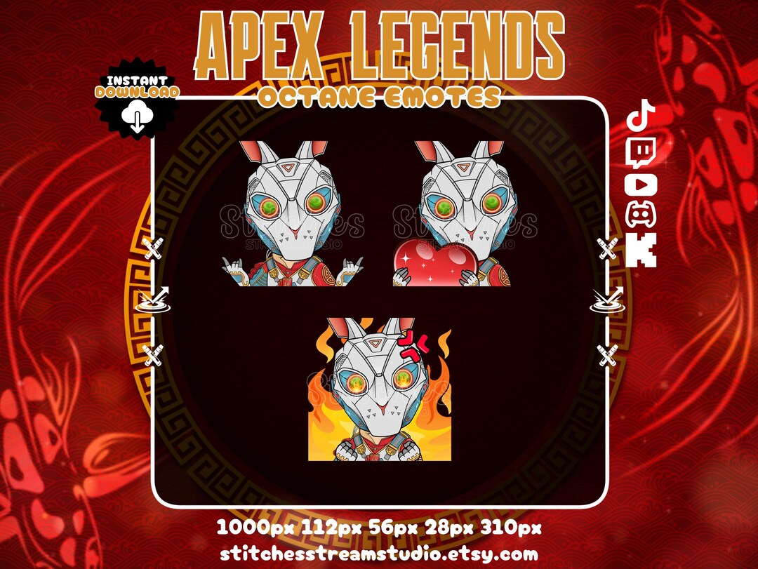 Apex Legends, Octane Emote Pack Animated, Lucky Rabbit, Discord, Twitch ...
