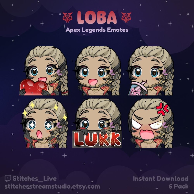 Apex Legends Loba Lycanthrope Twitch Emote Pack | Streamer, Streaming ...