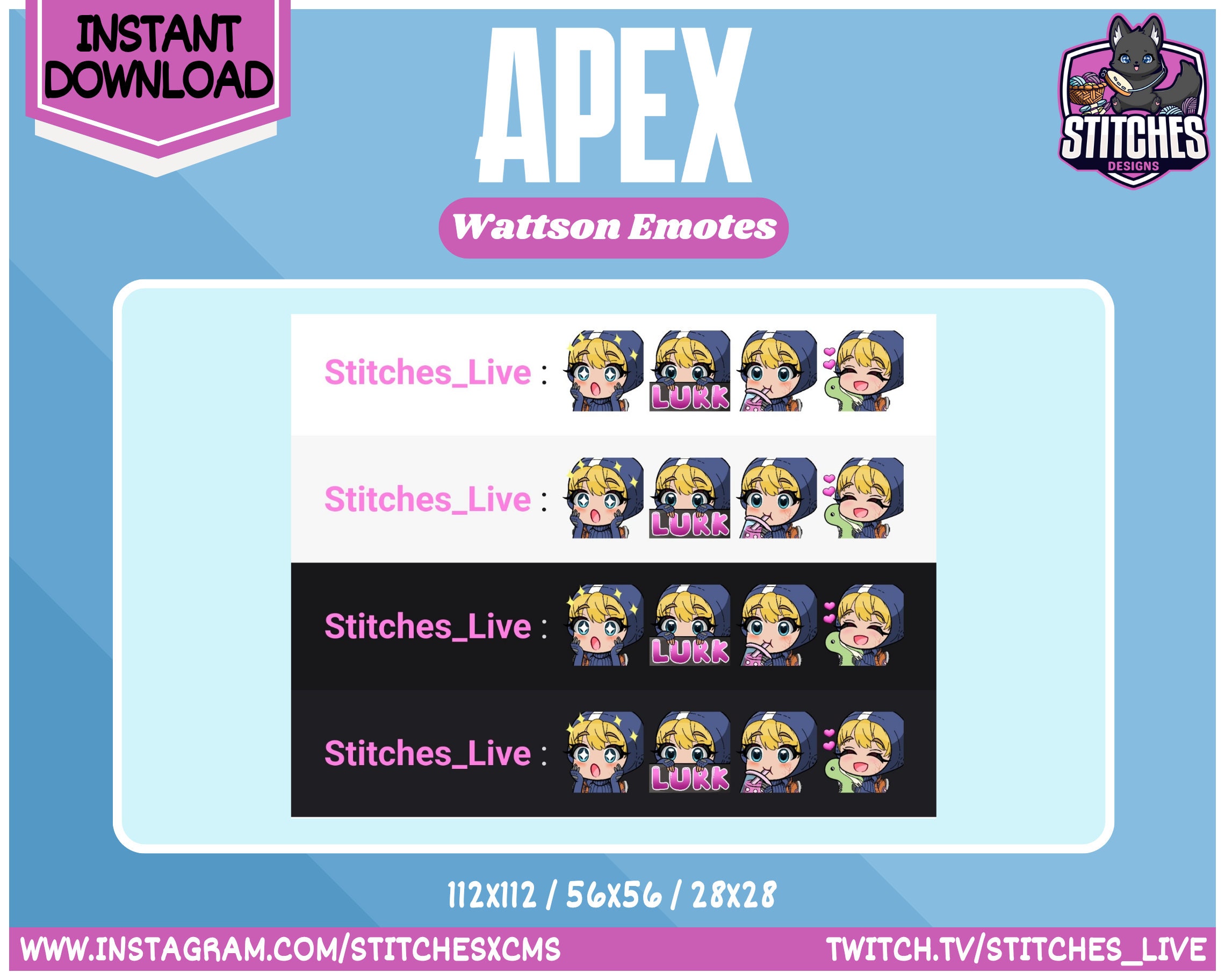 Apex Legends Wattson Chibi Pink Pre-made Emote Pack Wattson - Etsy