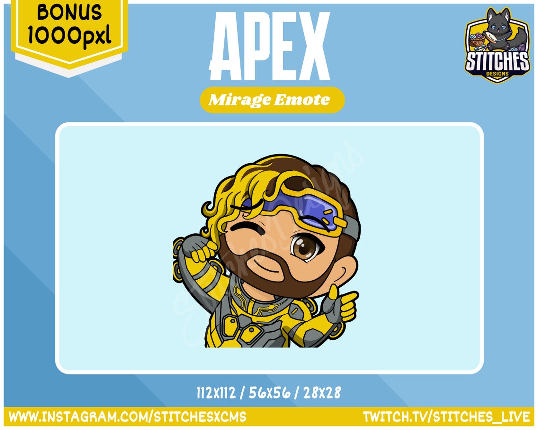 Apex Legends Mirage Revenger Skin Yellow Chibi Pre-made Emote - Etsy
