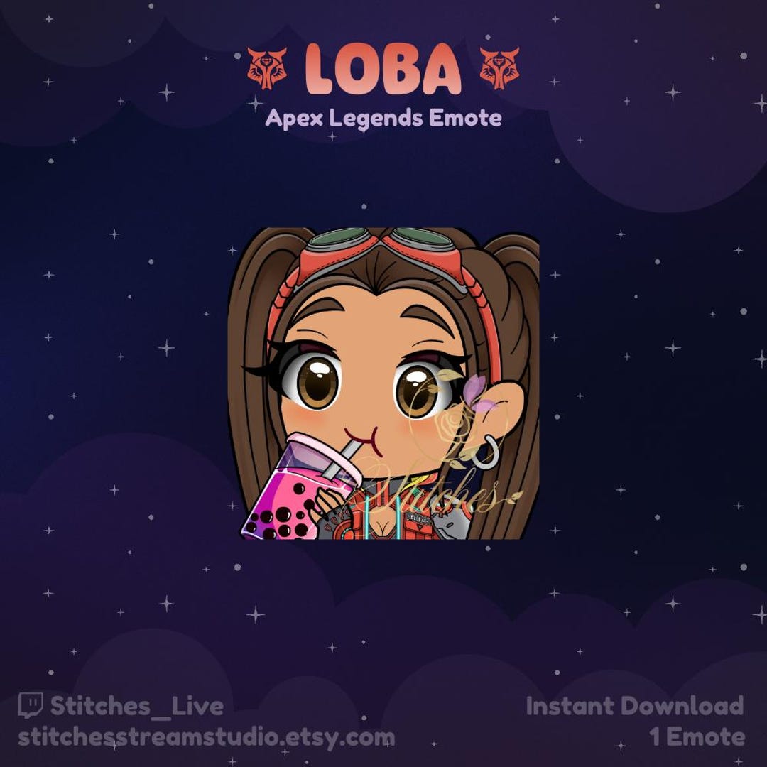 Apex Legends Loba Cherry Bomb Boba Twitch Emote | Streamer, Streaming ...