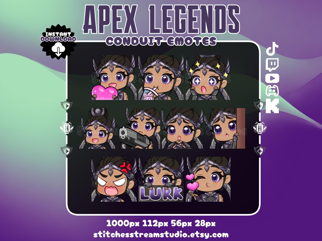 Apex Legends Conduit Royal Obsidian Chibi Pre-made Emote Pack, Conduit ...
