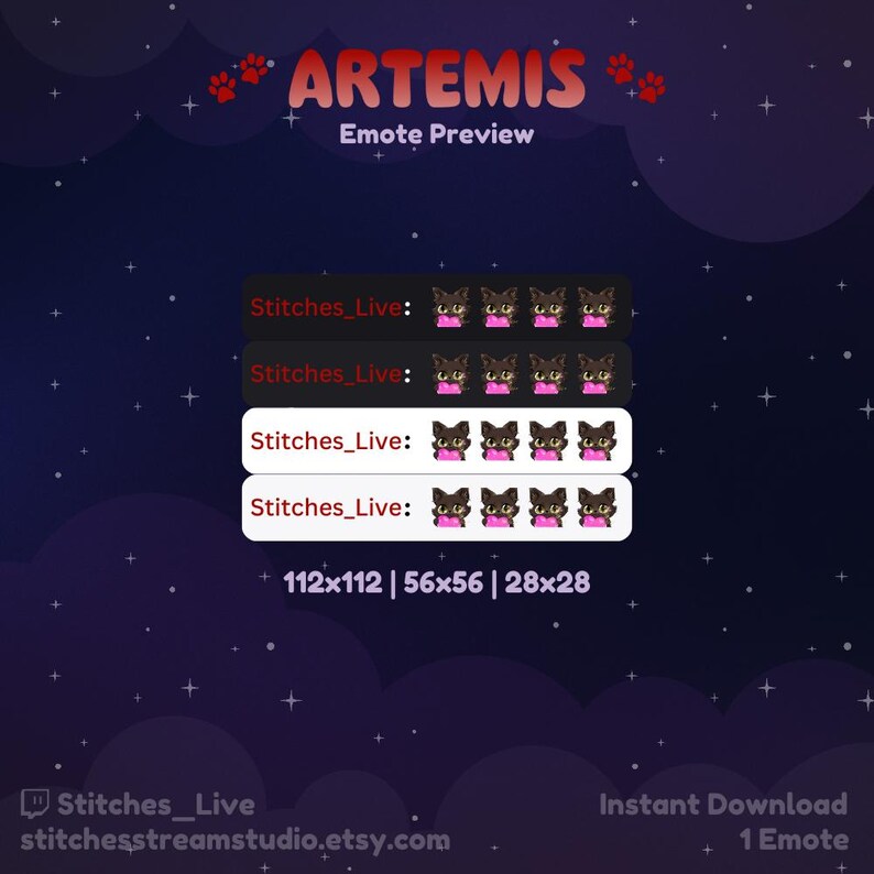 Apex Legends Artemis Kitty Heart Twitch Emote | Streamer, Streaming Assets, Gaming, Emoji, Chibi ...
