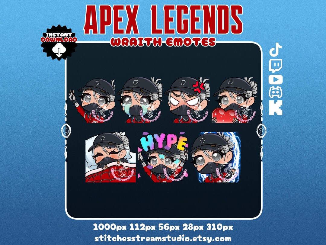 Apex Legends, Wraith Emote Pack, Street Smart, Discord, Twitch, Youtube ...