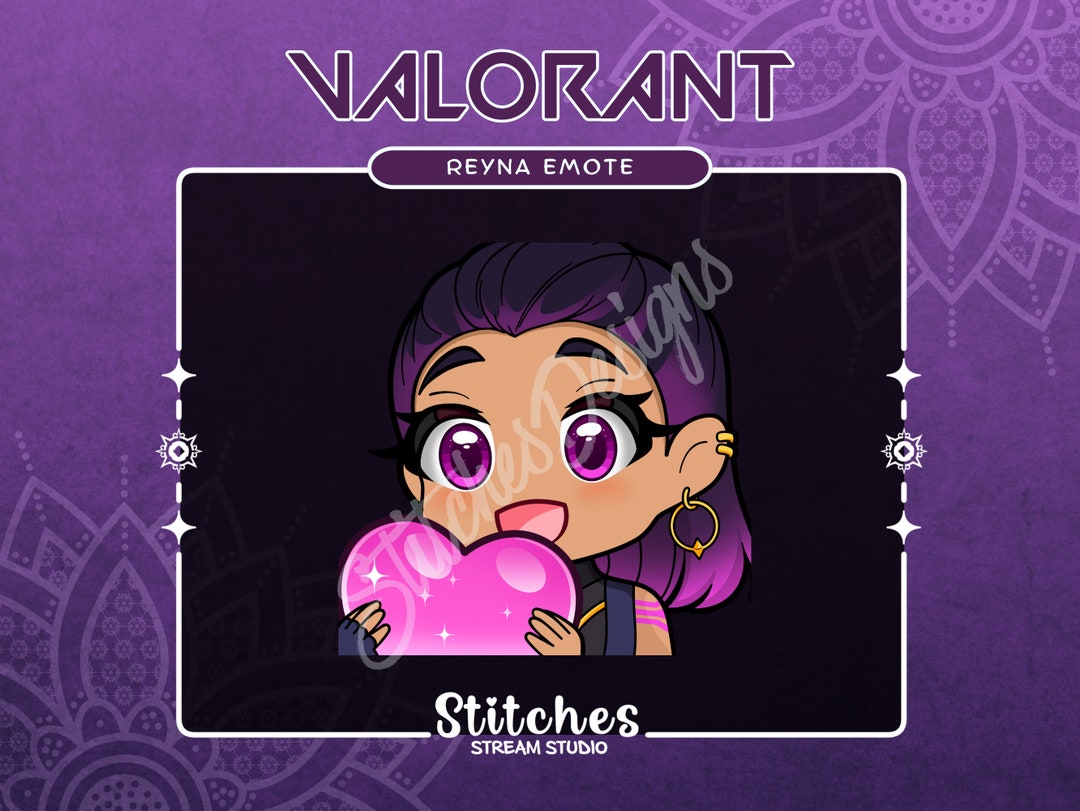 Valorant Reyna Chibi Pink Sparkly Heart Pre-made Emote, Reyna Emote ...