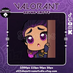 Valorant Reyna Chibi Wall Lurk Pre-made Emote, Reyna Emote, Twitch Chat ...