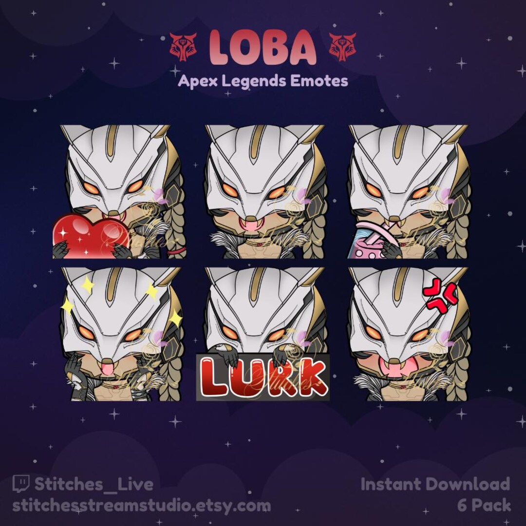 Apex Legends Loba Lycanthrope Twitch Emote Pack | Streamer, Streaming ...