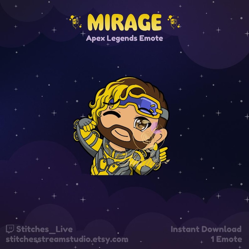 Apex Legends Mirage Revenger Twitch Emote | Streamer, Streaming Assets ...