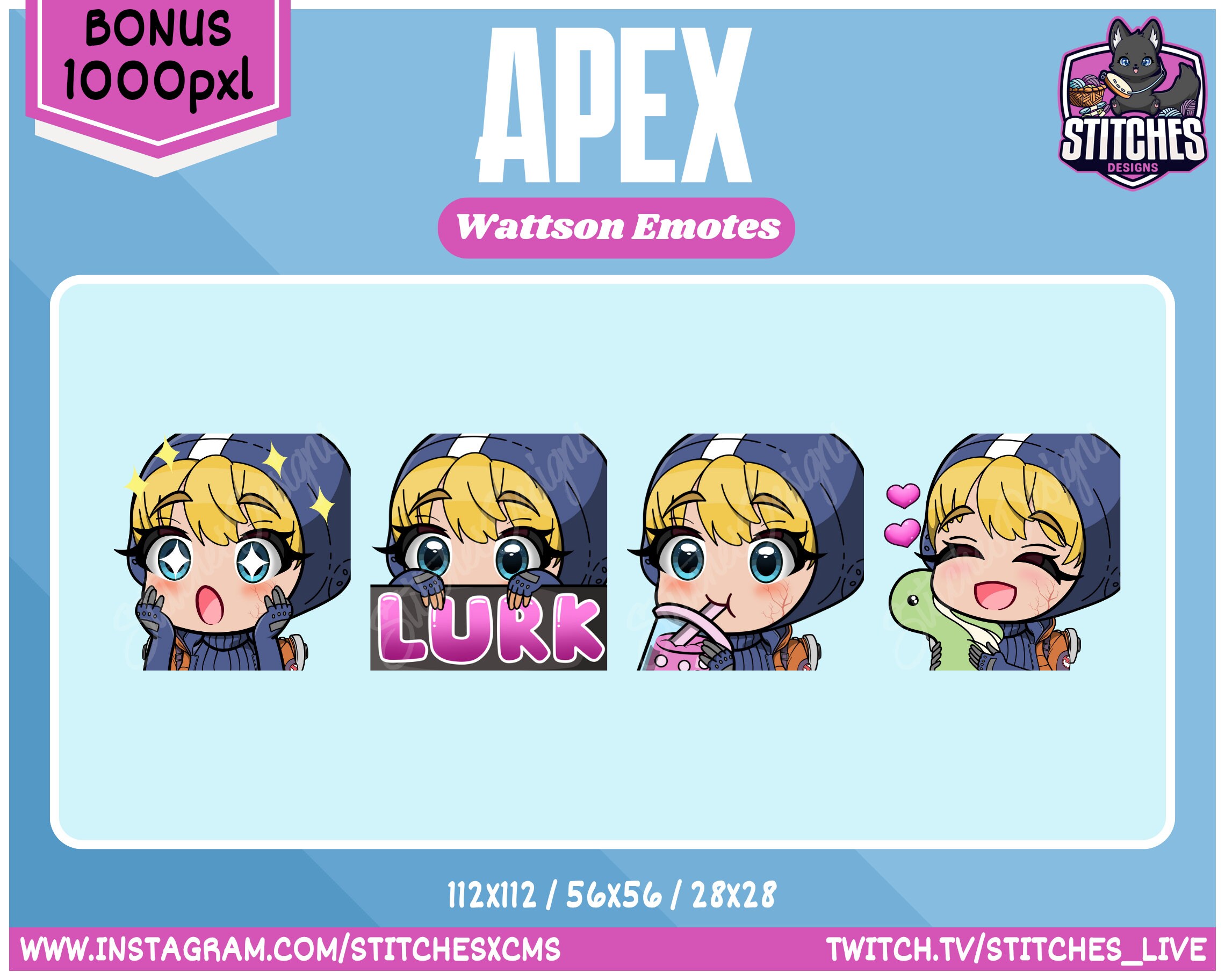 Apex Legends Wattson Chibi Pink Pre-made Emote Pack Wattson - Etsy