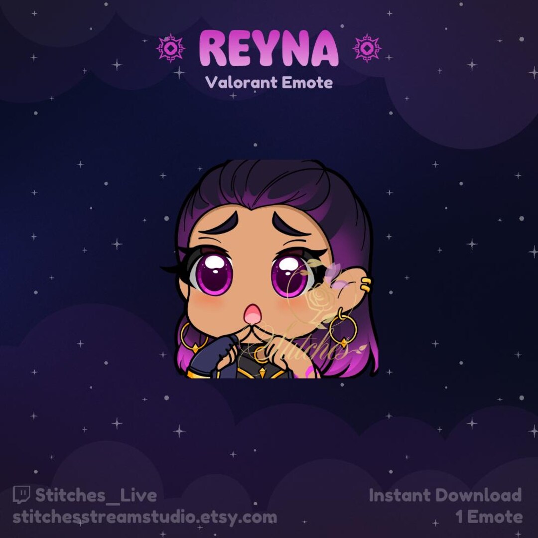 Valorant Reyna Shy Twitch Emote | Streamer, Streaming Assets, Gaming ...