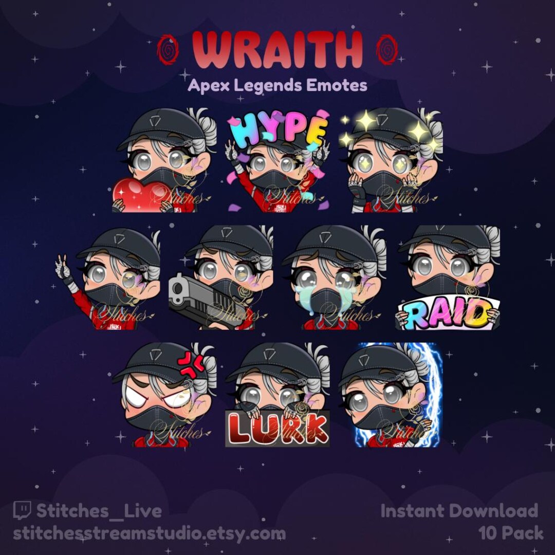 Apex Legends Wraith Street Smart Twitch Emote Pack | Streamer ...