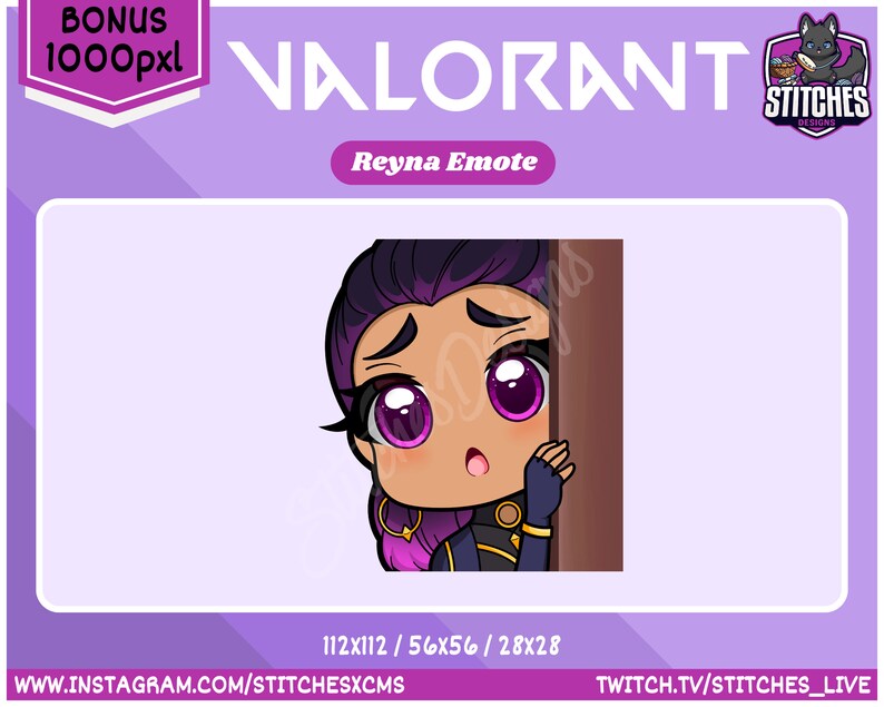 Valorant Reyna Chibi Wall Lurk Pre-made Emote Reyna Emote - Etsy