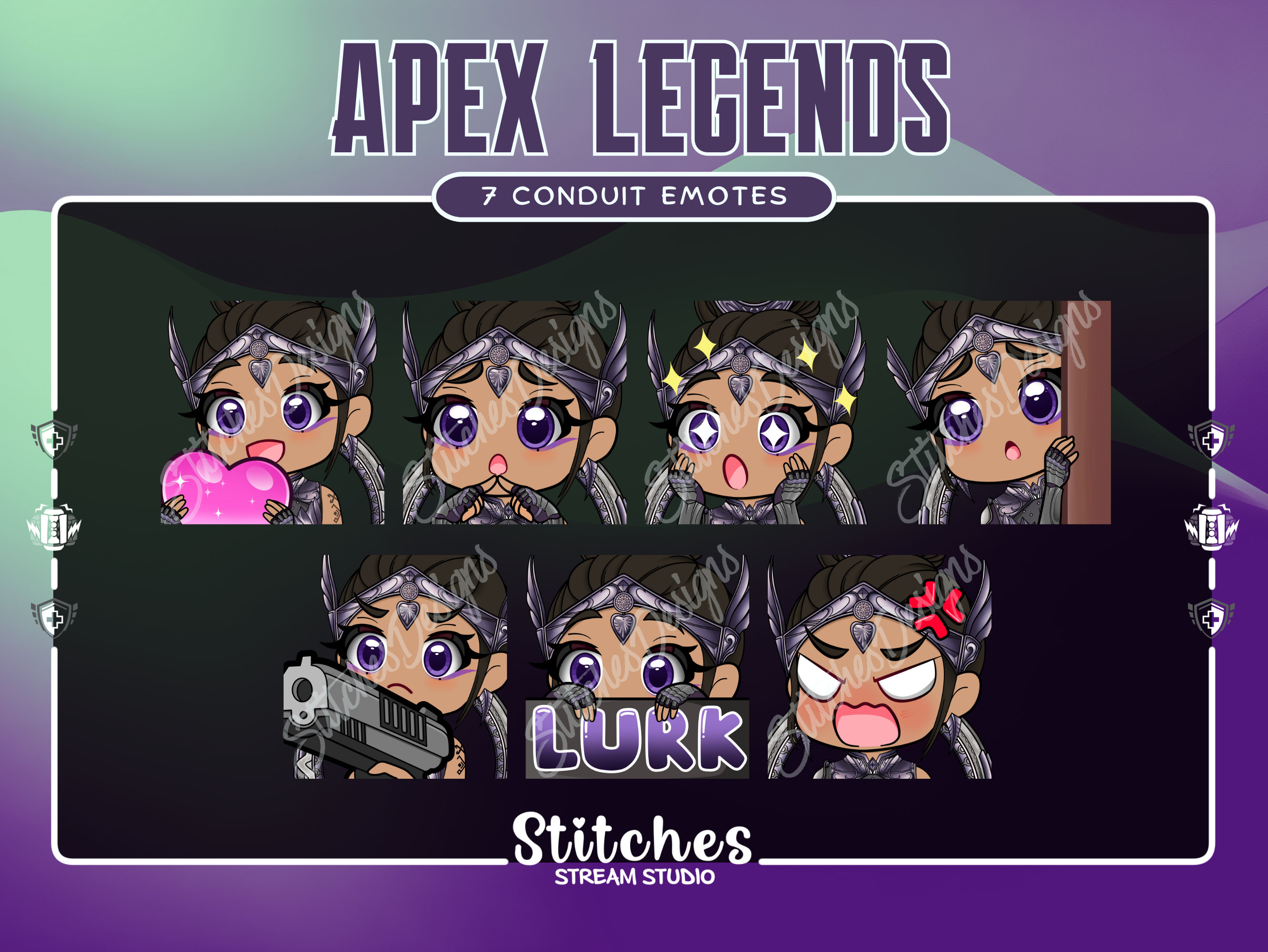 Apex Legends Conduit Royal Obsidian Chibi Pre-made Emote Pack, Conduit ...