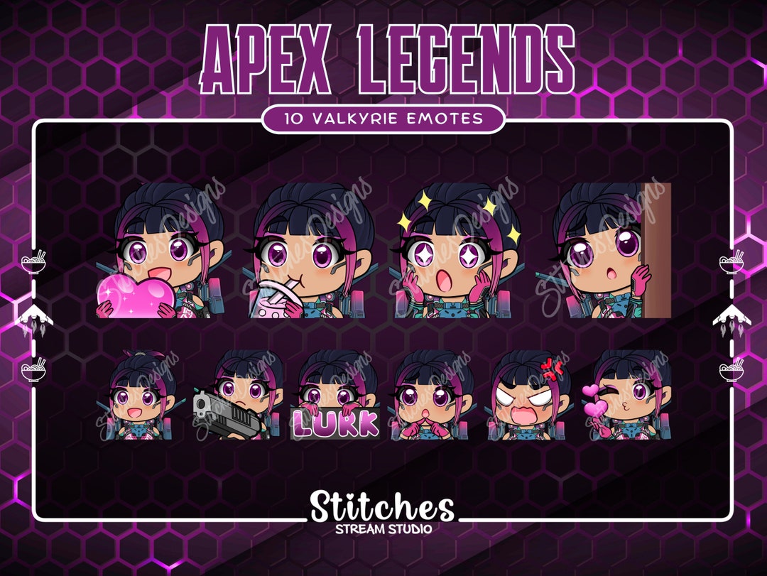 Apex Legends Valkyrie Florescent Tech Chibi Pre-made Emote Pack Valk ...