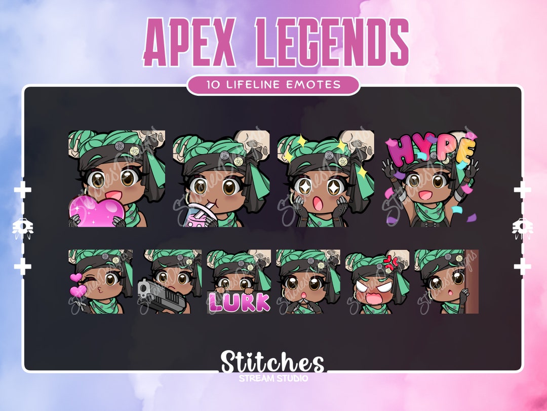 Apex Legends Lifeline Chibi Pink Pre-made Emote Pack, Lifeline Emotes ...