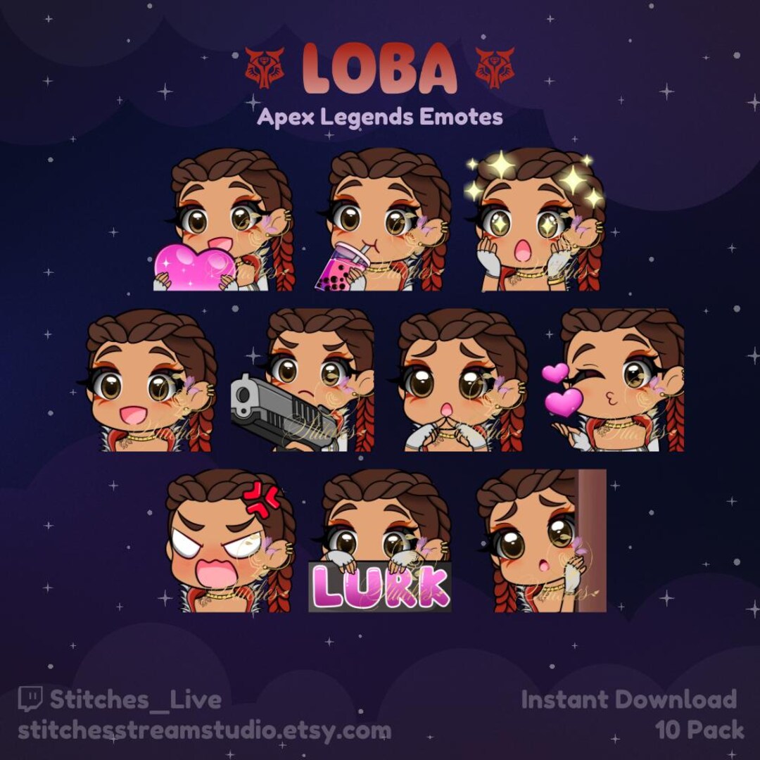Apex Legends Loba Twitch Emote Pack | Streamer, Streaming Assets ...
