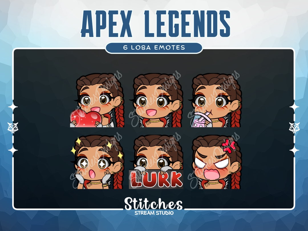 Apex Legends Loba Chibi Red Pre-made Emote Pack, Loba Emotes Bundle ...