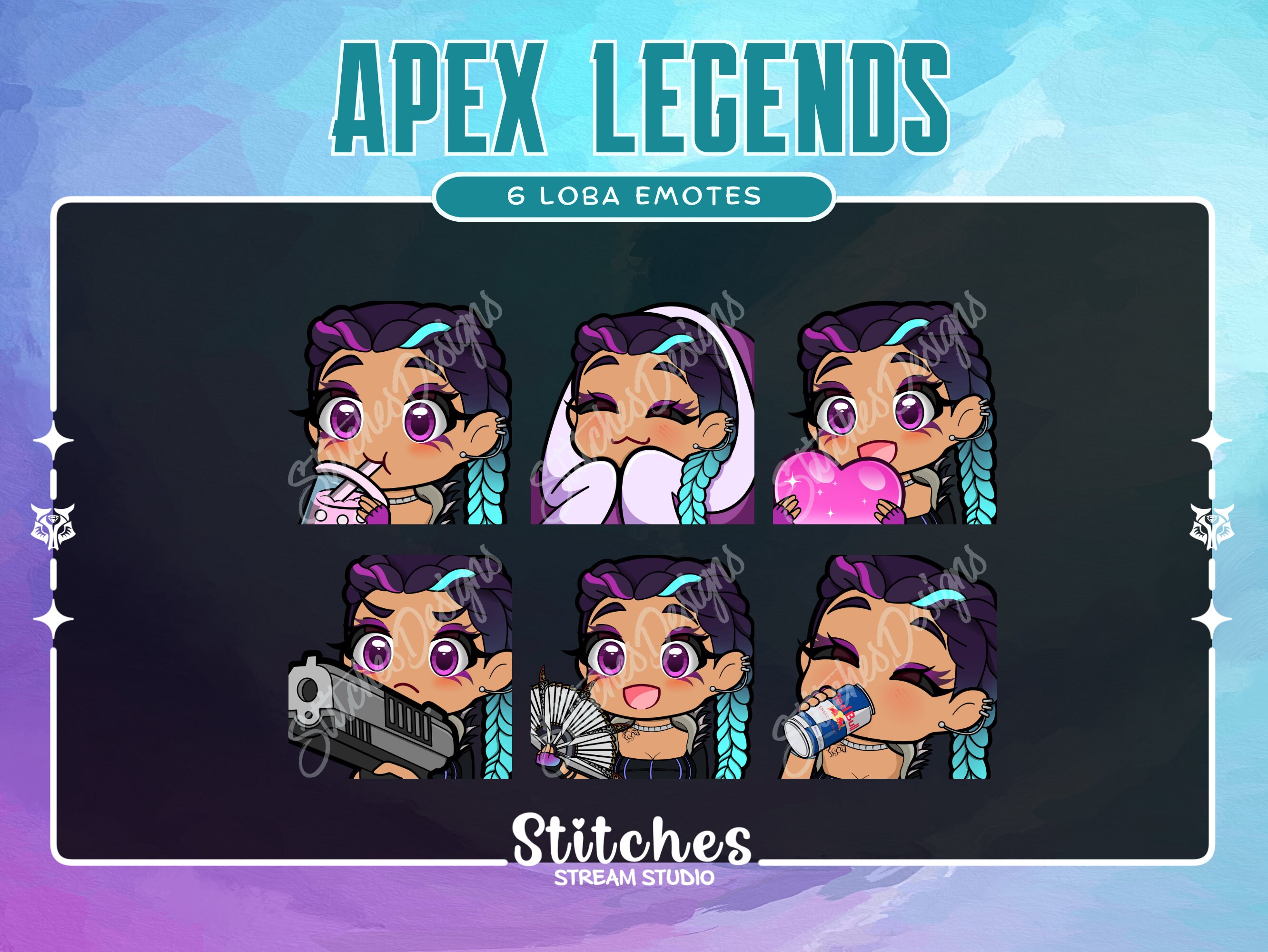 Apex Legends Loba Emote Pack, Chibi Loba Torrent Emote Bundle for ...