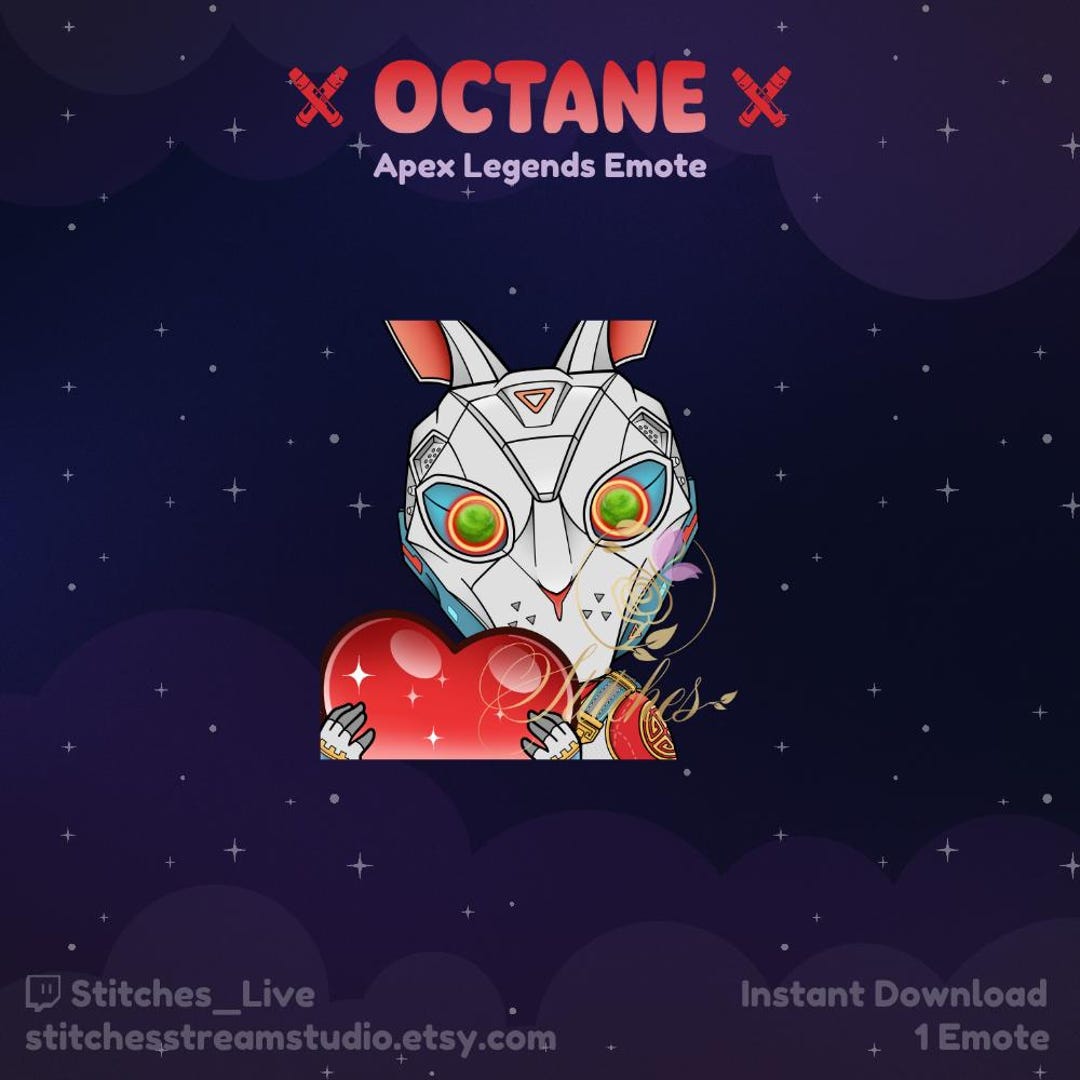 Apex Legends Octane Lucky Rabbit Heart Twitch Emote | Streamer ...