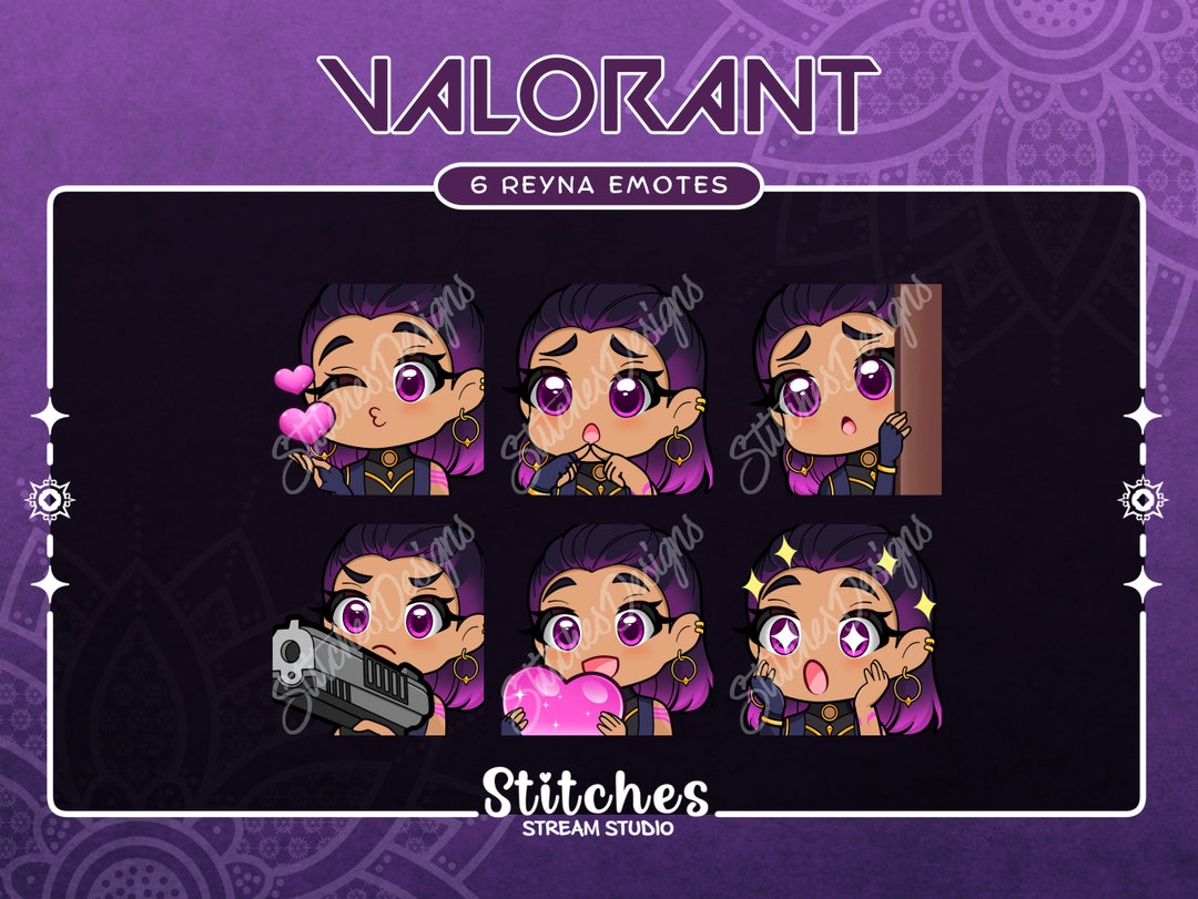 Valorant Reyna Chibi Emote Bundle pré-fabricado, Reyna Emotes, Emote ...