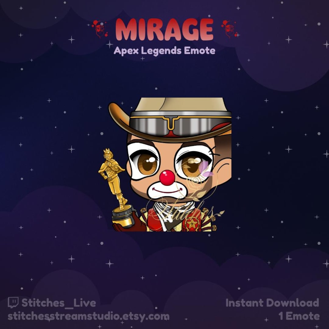 Apex Legends Mirage Chuckles the Barrelman Heirloom Twitch Emote ...